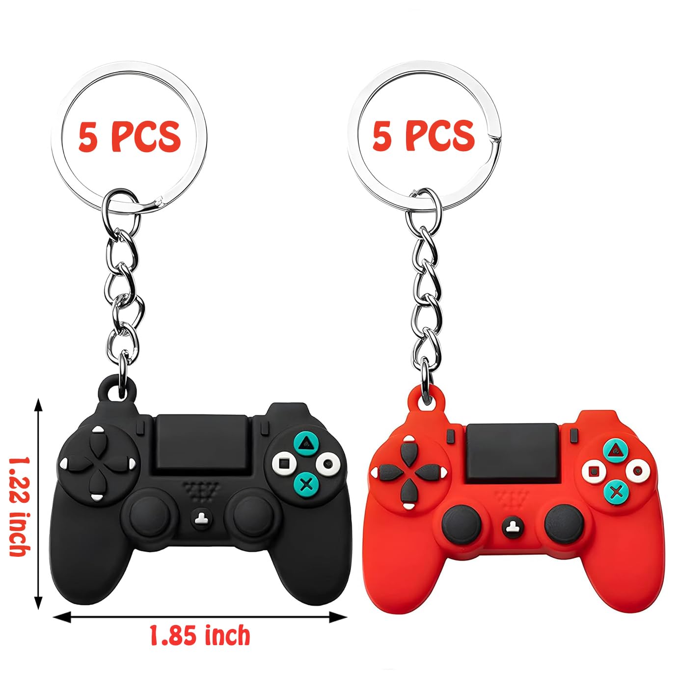 Finduat 10 Pcs Video Game Controller Handle Keychains for Video Game Party Favors Pendant, Birthday Party Baby Shower Party Favors, Gamer Party Bags for Game Birthday Party Supplies