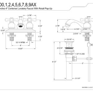 Kingston Brass KB606AX Restoration 4 in. Centerset Bathroom Faucet, Antique Copper