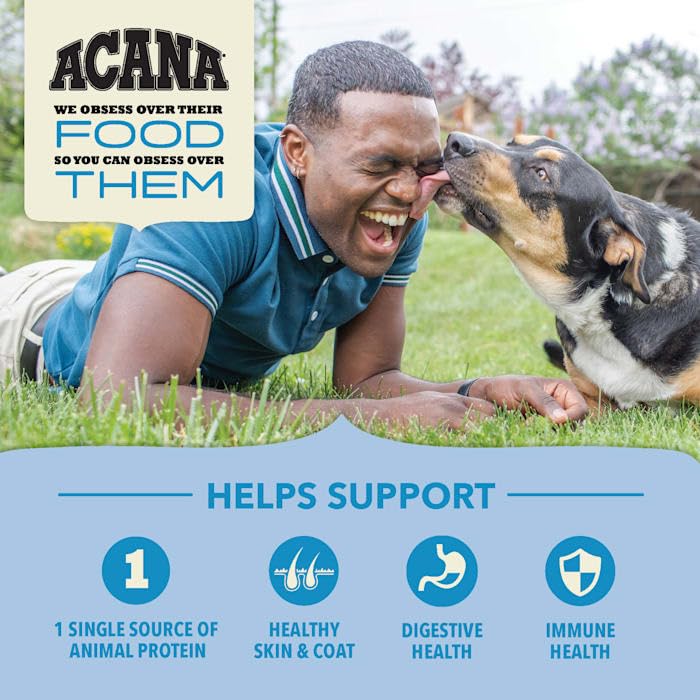 ACANA Wholesome Grains Limited Ingredient Diet Dry Dog Food, Duck & Pumpkin Recipe, Single Protein Duck Dog Food, 4lb