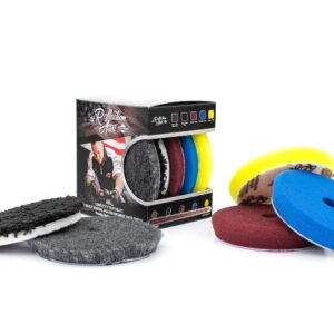 The Rag Company - Buff and Shine Reflection Artist Complete 6" Buffing Kit - Combination of Five Pads, URO line, Easy to Use Combo