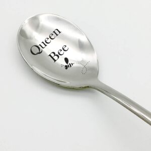 family kitchen queen bee gourmet coffee spoon,stainless steel espresso engraved spoon,engraved unique originality for friend girlfriend boyfriend dad birthday christmas gift dad birthday