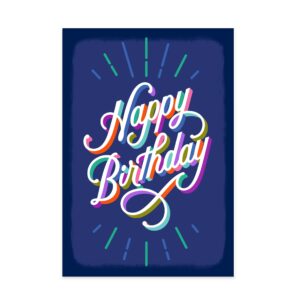 hallmark business bulk 25 pack corporate birthday cards for employees (colorful letters on blue), 5 x 7 cards, message inside, envelopes included