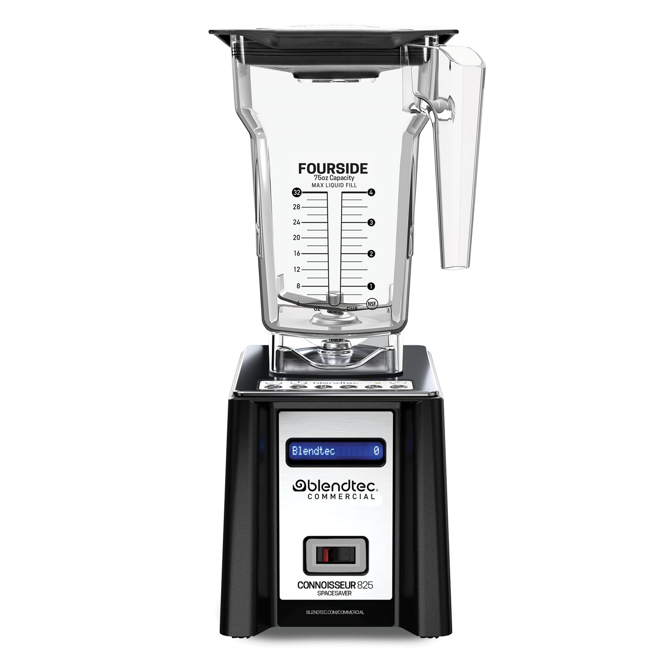 Blendtec Connoisseur 825 SpaceSaver - Commercial-Grade Blender - FourSide Jar with Vented Gripper Lid - Black