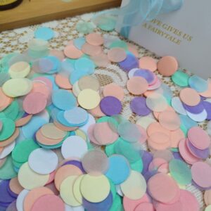 Mybbshower 1 Inch Pastel Tissue Paper Table Confetti Dots for Baby Shower Gender Reveal Birthday Party Decorations 2 oz