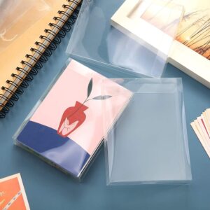 50 Pack Clear Plastic Boxes Transparent Crystal Boxes Greeting Card Photo Storage Cases Fold Design Protects Boxes (A2: 4.53 x 1.02 x 5.91 Inch)