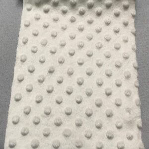 LUVFABRICS Very Soft Minky dimple dot Fabric by The Yard (Ivory)