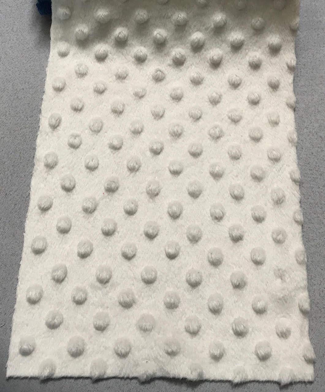 LUVFABRICS Very Soft Minky dimple dot Fabric by The Yard (Ivory)