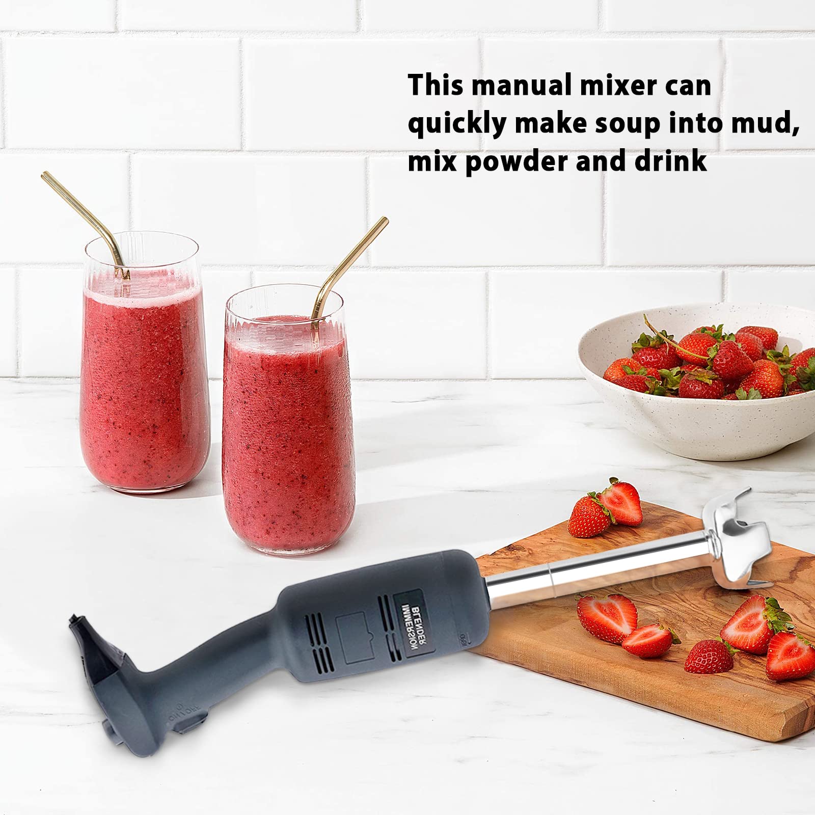 Li Bai 14 in Heavy Duty Immersion Blender Handheld Kitchen, Hand Blenders for Kitchen, Commercial Mixer Electric, 750W Detachable Shaft Adjustable Variable Speed, Emulsifier Blender Handheld