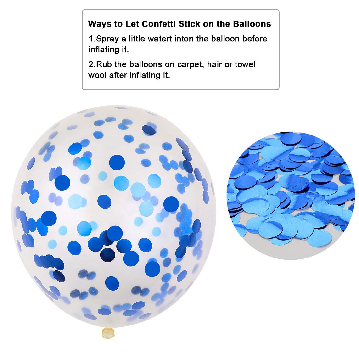 Birthday Decorations Blue and Gold for men,Happy Birthday Banner White, Blue Balloons and Gold Confetti Balloons Hanging Swirls, Glitter Circle Dots for Boy's Birthday Party, Baby Shower Adults Party