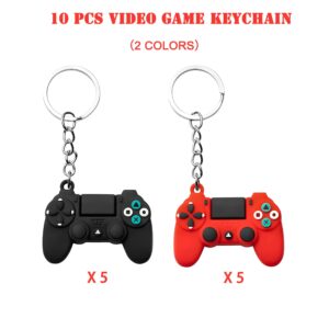 Finduat 10 Pcs Video Game Controller Handle Keychains for Video Game Party Favors Pendant, Birthday Party Baby Shower Party Favors, Gamer Party Bags for Game Birthday Party Supplies