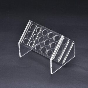 uxcell Slant Rack Acrylic Test Tube Holder 15 Wells for 10ml/15ml Centrifuge Tubes Clear