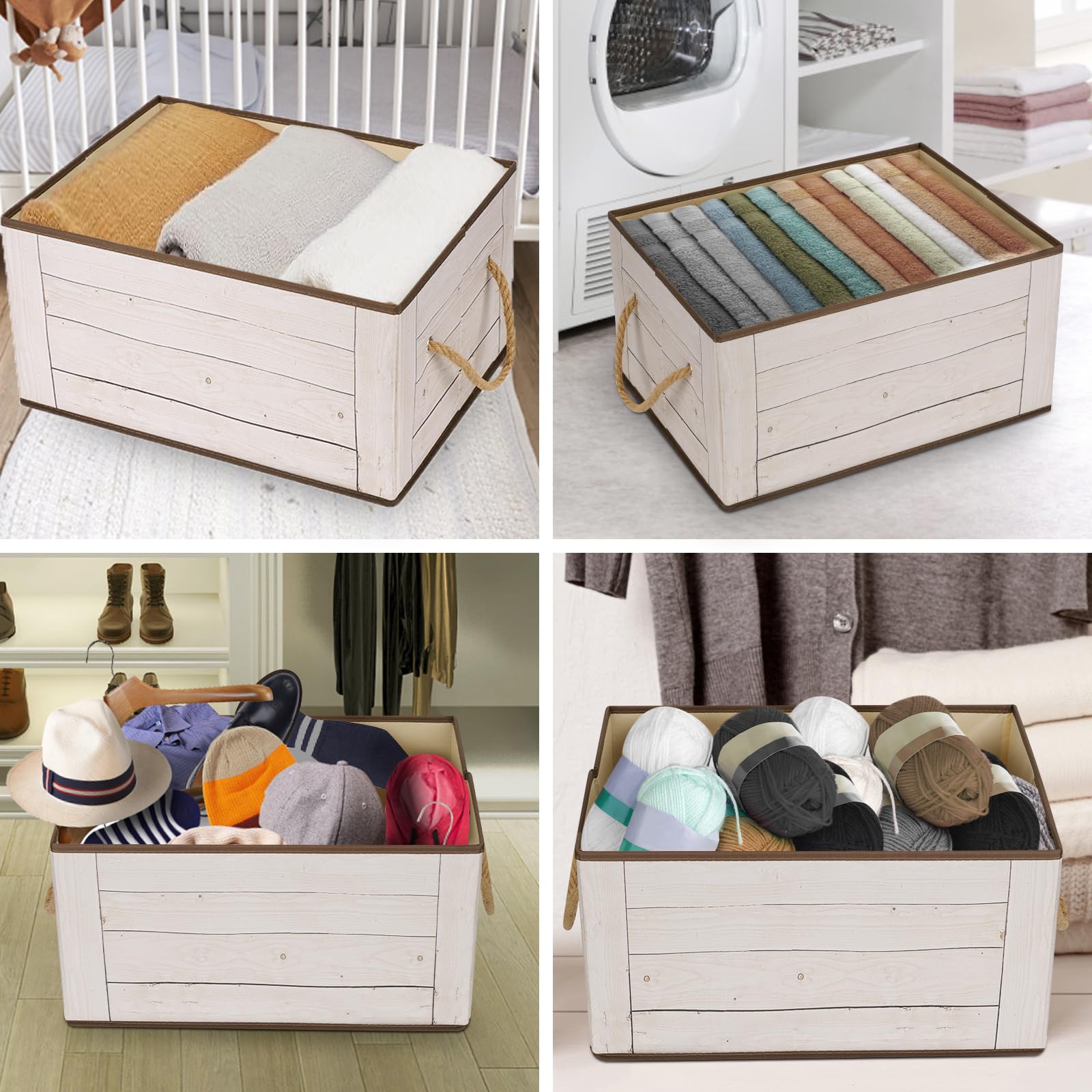 Livememory Memory Box for Keepsake, Decorative Storage Box with Lids and Handles - L15.7 x W11.8 x H7.9 Inches (Not Made of Wood)