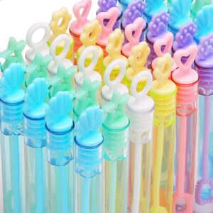 30 pack mini bubble wands(6 style, 6 colors), bulk bubble party favors, goody bags for kid, great summer outdoor indoor toys gifts for boy girl, valentine christmas party supplies