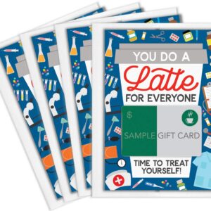 Tiny Expressions – Medical Appreciation Coffee Gift Card Holders (4 Pack) | Set of 4 with Envelopes | Hospital Themed 5"x7" Gifts for Nurses, Doctors, Medical Assistants & Employees | Made in USA