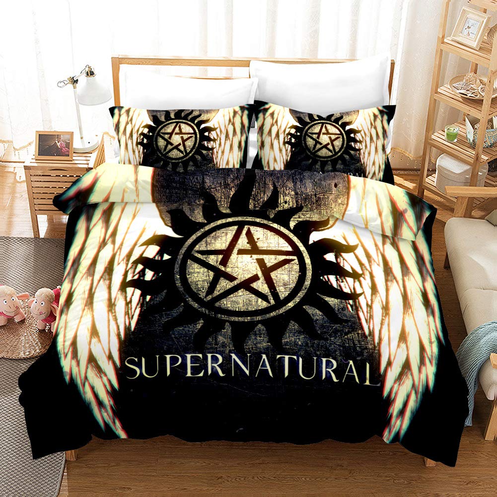 Lisabridal Duvet Cover Set Kids 3D Supernatural Duvet Cover Set 3 Pieces Bedding Sets 1Duvet Cover.2Pillow Shames,Queen/Twin/Full/King, No Comforter