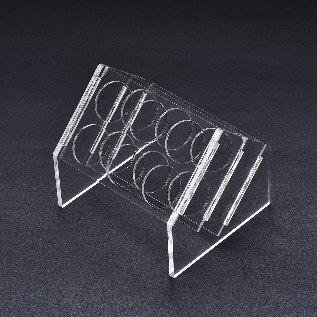 uxcell Slant Rack Acrylic Test Tube Holder 6 Wells for 50ml Centrifuge Tubes Clear