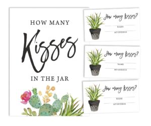 inkdotpot how many kisses in the jar white cactus taco'bout love bridal shower game 1 sign + 30 cards