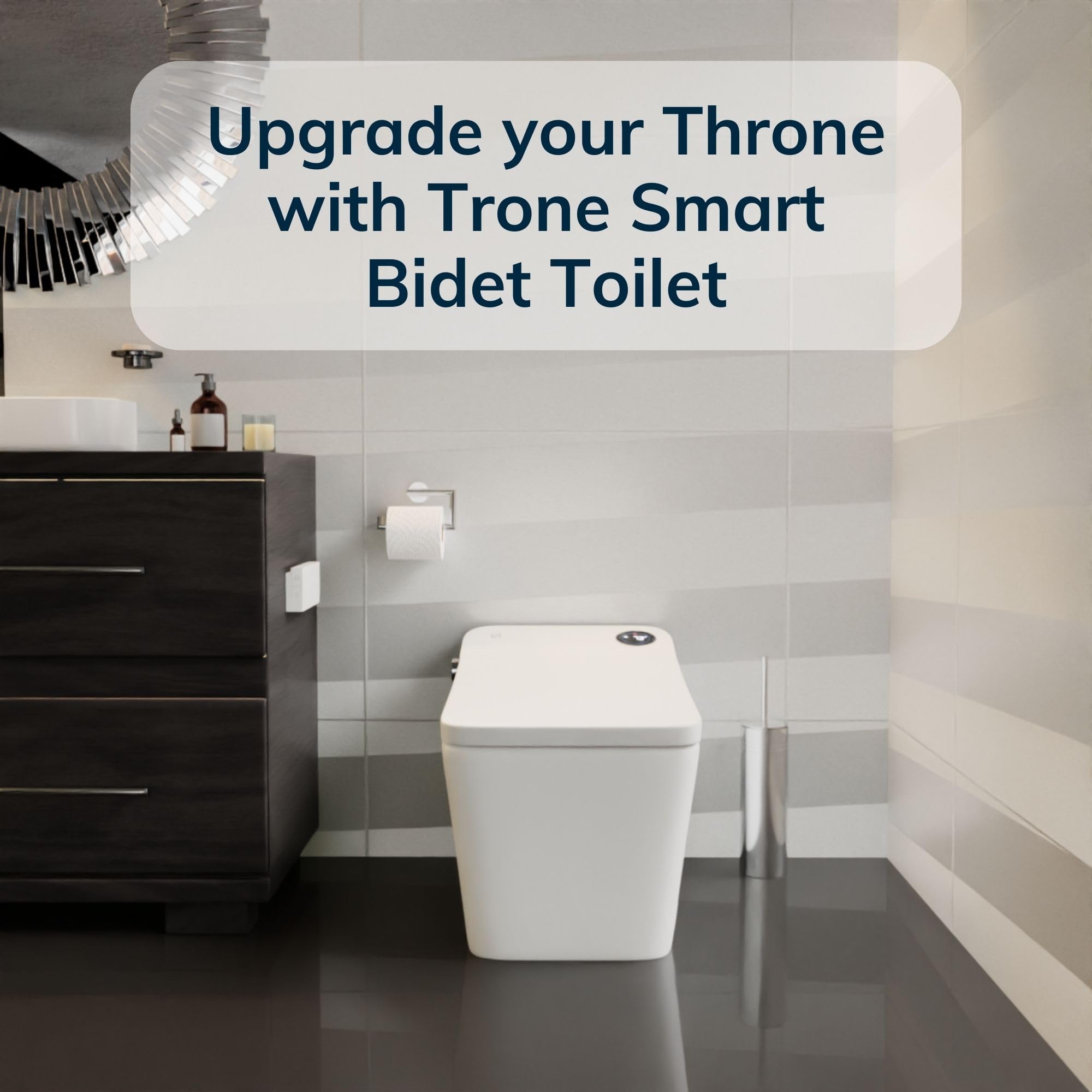 Trone Tahum Bidet Toilet Tankless Toilet with Heated Seat SyphonAssist Flush and Advanced Toe Touch Technology Smart Toilet for Bathroom