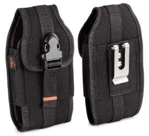 agoz zebra tc52 tc57 scanner holster, rugged vertical case pouch for zebra tc51 tc52 tc55 tc56 tc57 tc20 tc21 tc25 tc26 mc40 mc45 mobile handheld scanner, metal belt clip loop,card holder,front buckle