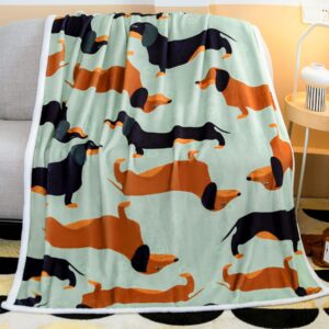 famitile dachshund blanket, wiener dogs throw blanket, i love dachshunds soft flannel dachshund stuffed animal blankets dachshund gifts for women (dachshund 1, 47" x 60")