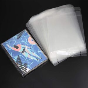 50 Pack Clear Plastic Boxes Transparent Crystal Boxes Greeting Card Photo Storage Cases Fold Design Protects Boxes (A2: 4.53 x 1.02 x 5.91 Inch)