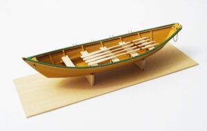 lowell grand banks dory wooden model ship kit - 1:24 scale plank-on-frame construction with laser cut basswood parts, detailed plans & instructions, display base included - beginner level