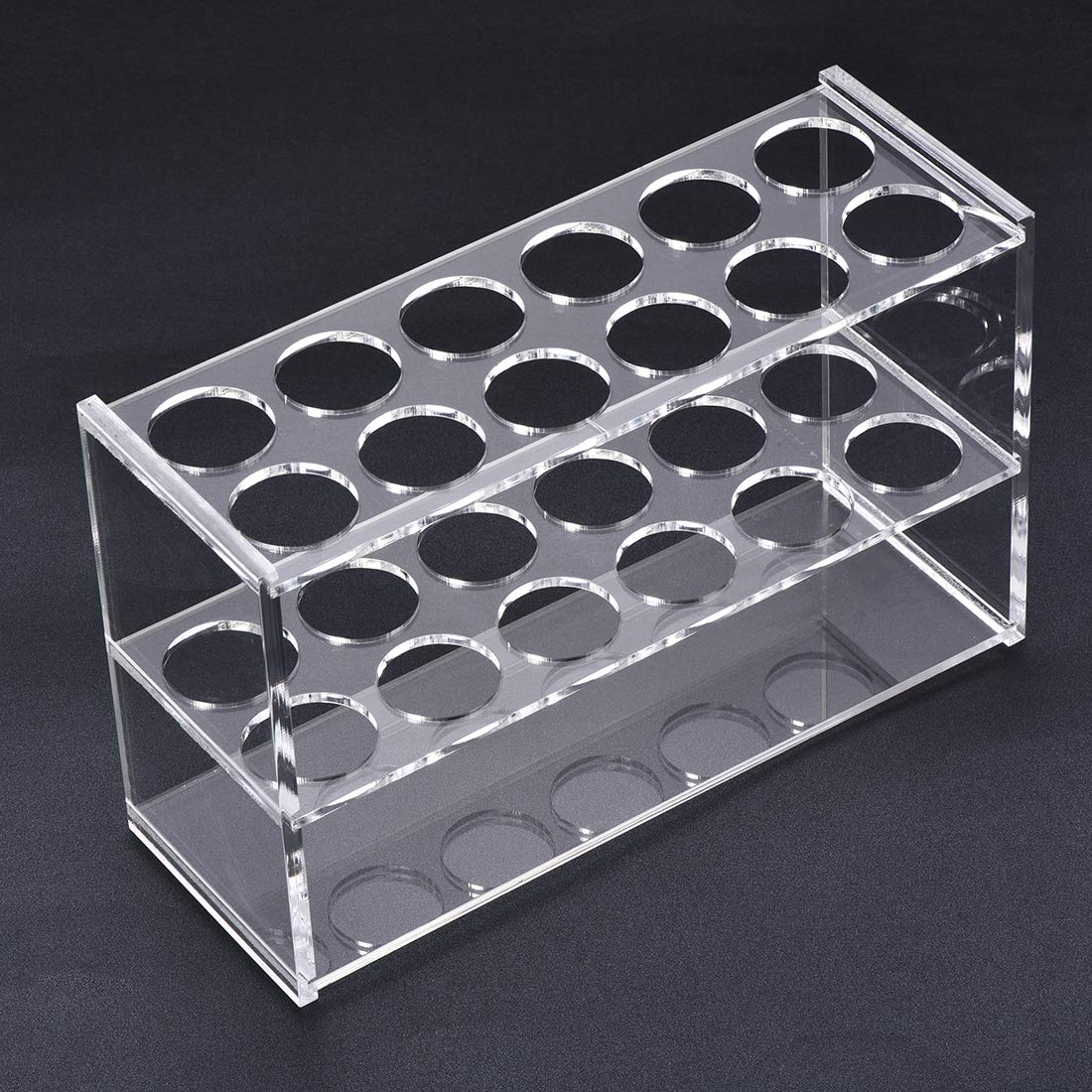 uxcell Acrylic Test Tube Holder Lab Stand Rack 2x6 Wells for Centrifuge Tubes Clear