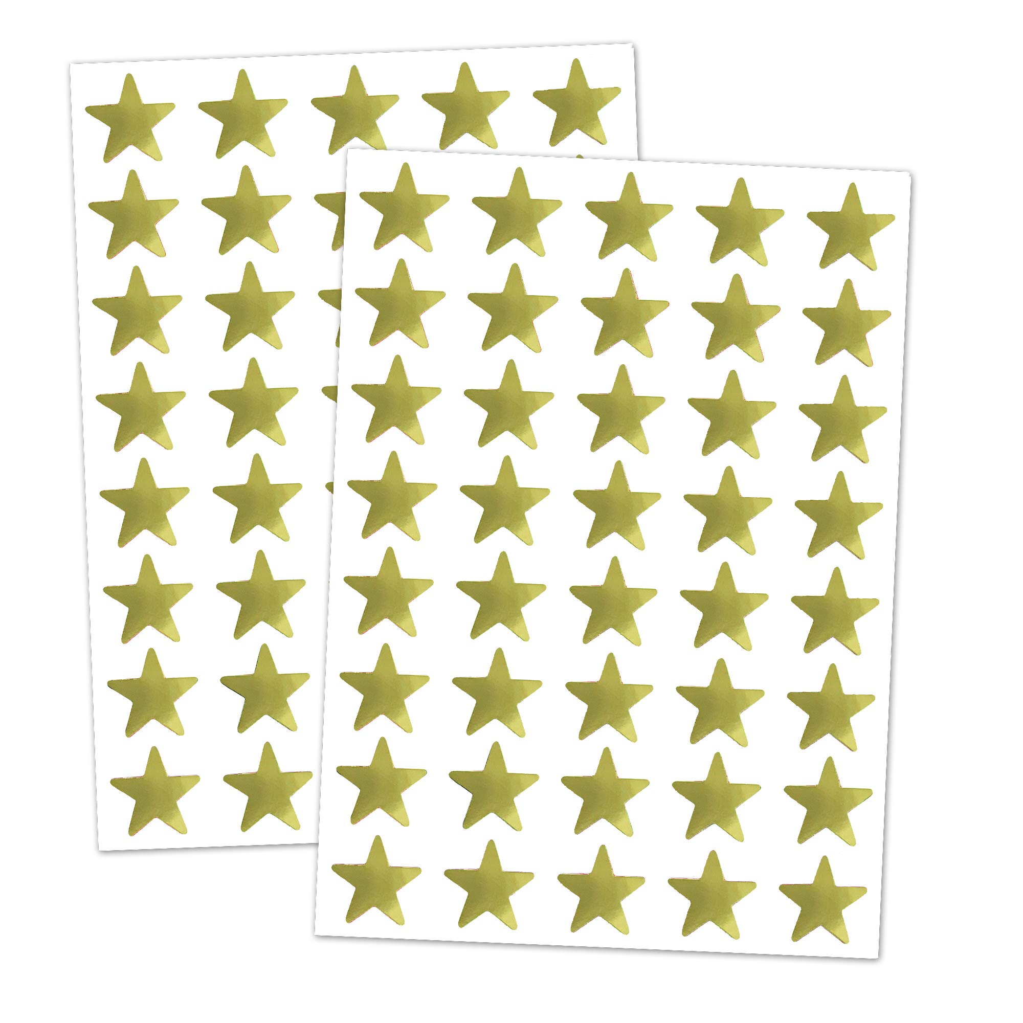 1000 Pack, Gold Foil Star Metallic Stickers, 0.6" Diameter