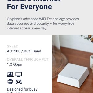 Gryphon Guardian Mesh WiFi Router and Parental Control System with Content Filters and Advanced Cyber Security