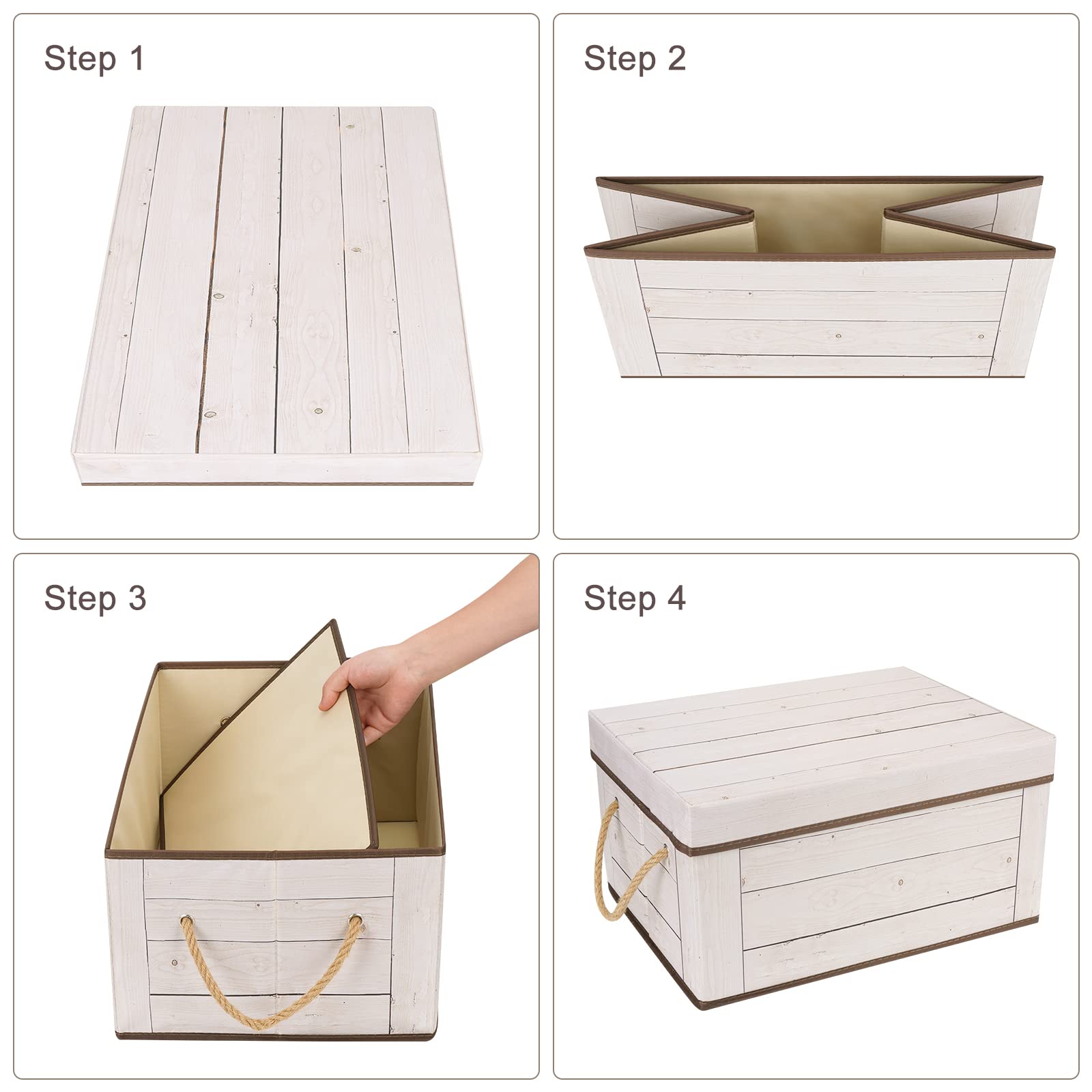 Livememory Memory Box for Keepsake, Decorative Storage Box with Lids and Handles - L15.7 x W11.8 x H7.9 Inches (Not Made of Wood)