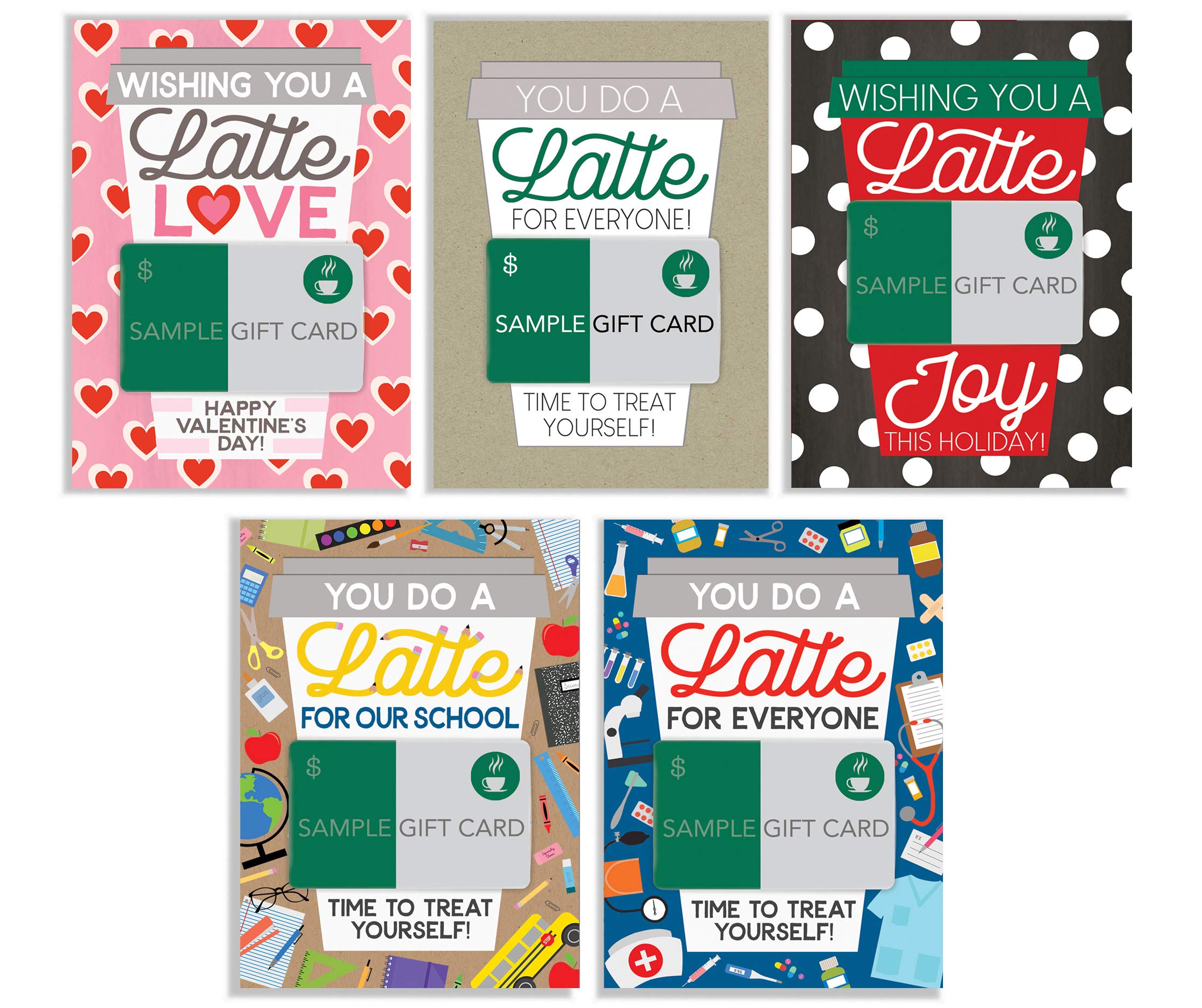 Tiny Expressions – Medical Appreciation Coffee Gift Card Holders (4 Pack) | Set of 4 with Envelopes | Hospital Themed 5"x7" Gifts for Nurses, Doctors, Medical Assistants & Employees | Made in USA