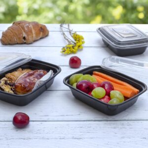 Comfy Package [12 oz -50 Count 1 Compartment Meal Prep Containers Reusable - Microwaveable, Dishwasher and Freezer Safe, BPA-Free, Portion Control and Convenience Food Storage with Lids, Stackable