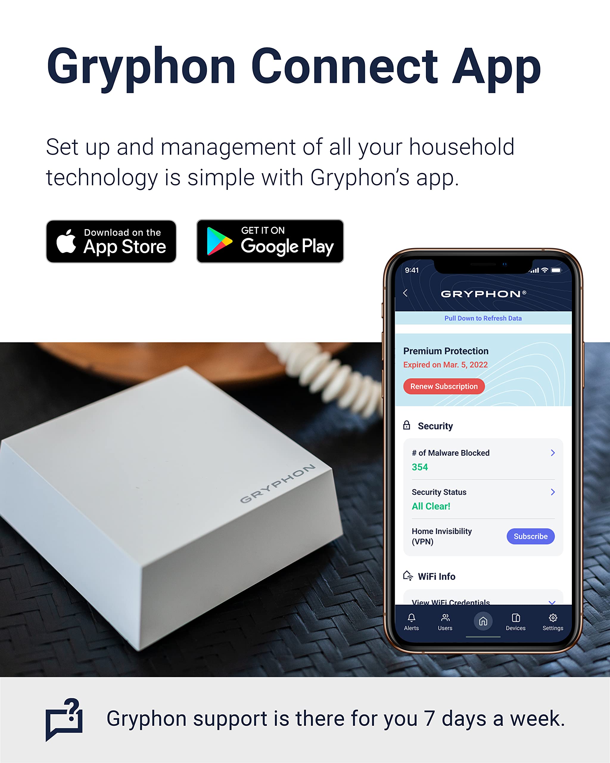 Gryphon Guardian Mesh WiFi Router and Parental Control System with Content Filters and Advanced Cyber Security