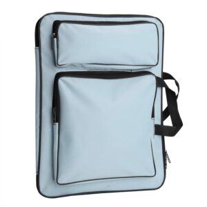 water-resistant art portfolio bag artboard carrying case paint drawing sketch pad handheld backpack sketching painting pigment storage bag (light blue)