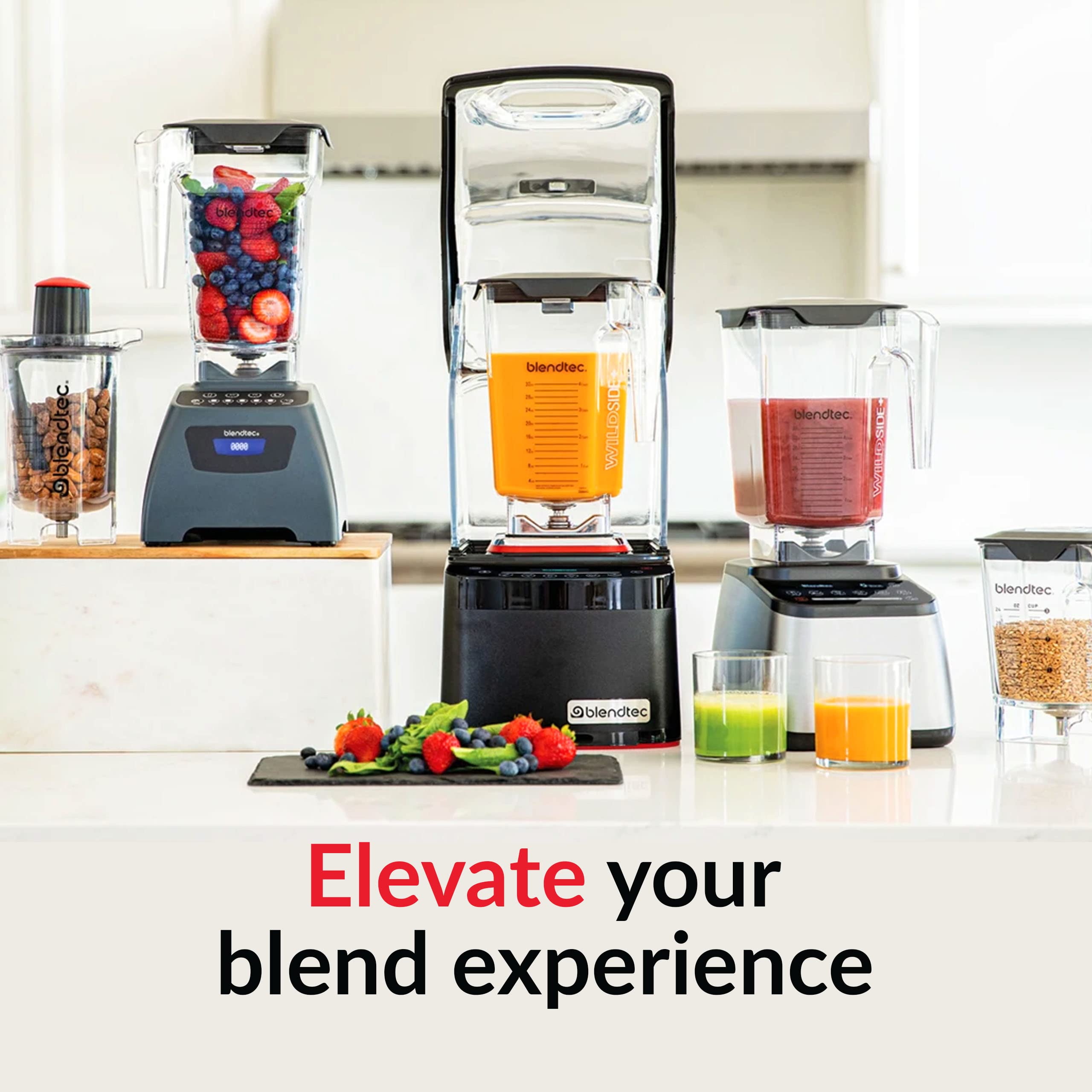 Blendtec Connoisseur 825 SpaceSaver - Commercial-Grade Blender - FourSide Jar with Vented Gripper Lid - Black