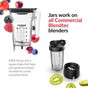 Blendtec Connoisseur 825 SpaceSaver - Commercial-Grade Blender - FourSide Jar with Vented Gripper Lid - Black