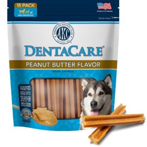 american kennel club dentacare large breed peanut flavored dental dog treats, naturally flavored, 15 count