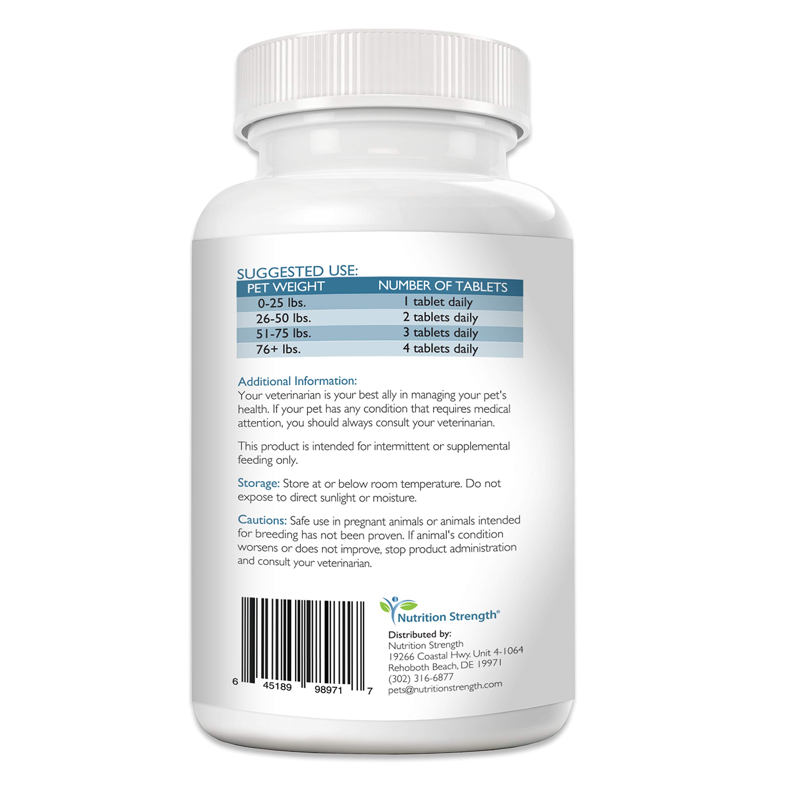 Nutrition Strength Liver Support for Dogs to Promote Natural Detoxification, with Milk Thistle for Dogs, Dandelion Root, Yellow Dock, Nettle Root, St. John's Wort & Coenzyme Q10, 120 Chewable Tablets