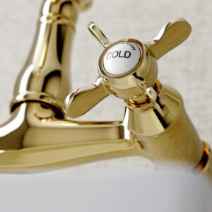 Kingston Brass KS3222BEX Essex Kitchen Faucet, Polished Brass