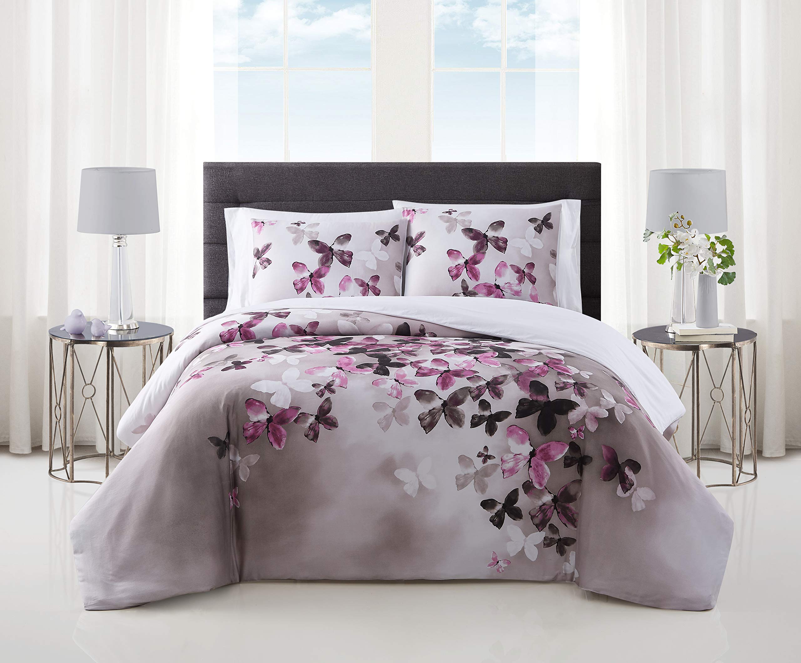 Vince Camuto Lissara 3 Piece Full/Queen Duvet Cover Set (DCS3433FQ-1800)