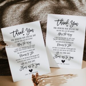 Your Main Event Prints 50 Wedding Thank You Place Setting Cards - Perfect for Adding to Table Centerpieces and Wedding Decorations for Receptions - Pack of 50 Cards