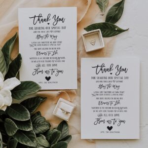 Your Main Event Prints 50 Wedding Thank You Place Setting Cards - Perfect for Adding to Table Centerpieces and Wedding Decorations for Receptions - Pack of 50 Cards