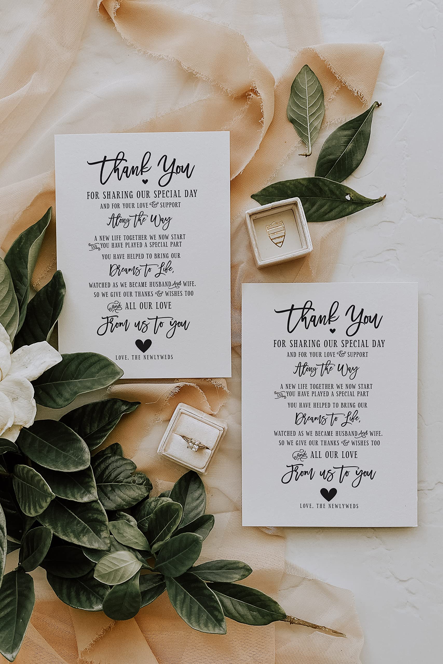 Your Main Event Prints 50 Wedding Thank You Place Setting Cards - Perfect for Adding to Table Centerpieces and Wedding Decorations for Receptions - Pack of 50 Cards