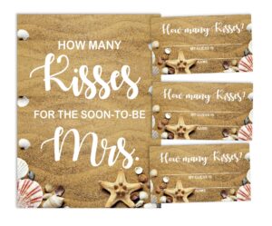 inkdotpot 1 sign + 30 cards how many kisses for the soon to be mrs white beach bridal shower game