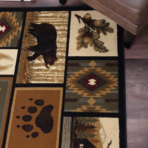 Tayse Northern Wildlife Multi-Large Color Area Rug for Living Room & Bedroom & DiningRoom - Cabin, Lodge and Farmhouse Style Rustic Indoor Carpet, 8'9'' x 12'3'', NTR6660 9x12