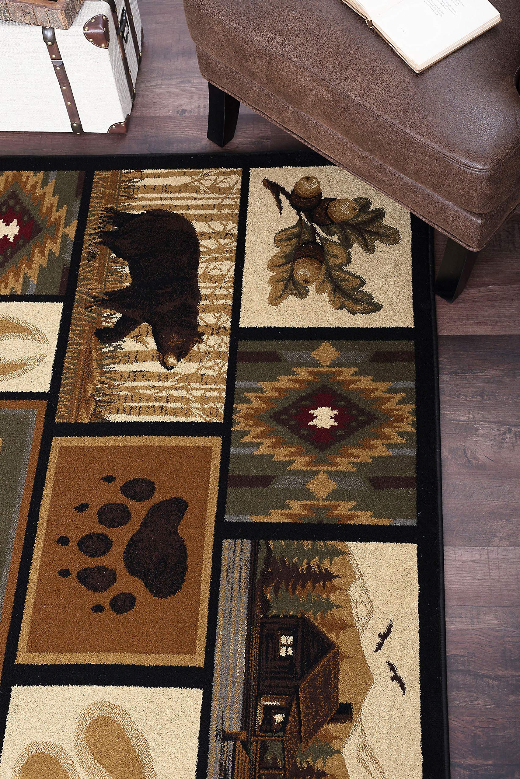 Tayse Northern Wildlife Multi-Large Color Area Rug for Living Room & Bedroom & DiningRoom - Cabin, Lodge and Farmhouse Style Rustic Indoor Carpet, 8'9'' x 12'3'', NTR6660 9x12