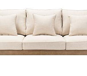 SAFAVIEH Couture Patio Martinique Natural and White Wood Outdoor Sofa, Natural/White