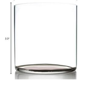 Amehla Ultra Thin Cocktail Glasses 12-ounce Double Old Fashioned Whiskey Glasses - Minimalist H20 Water Drinking Glass - (4)