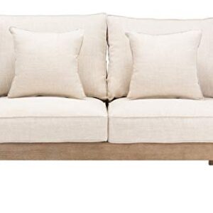 SAFAVIEH Couture Patio Martinique Natural and White Wood Outdoor Loveseat, Natural/White