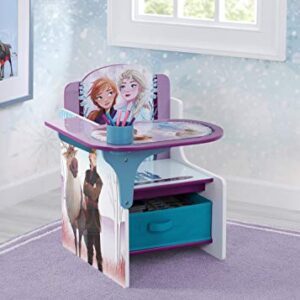 Delta Children Chair Desk with Storage Bin, Disney Frozen II Cup Holders|Arm Rest, Engineered Wood